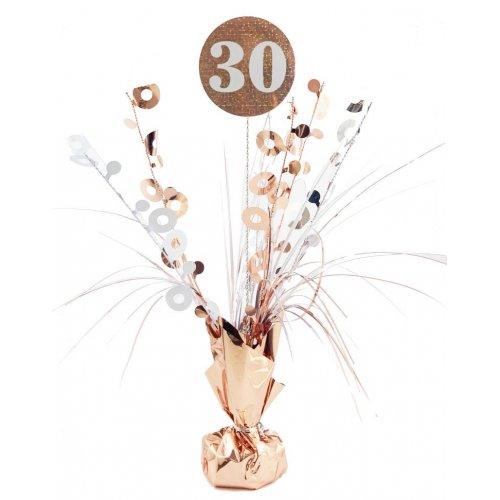 Number 30 Rose Gold & White Centrepiece Weight